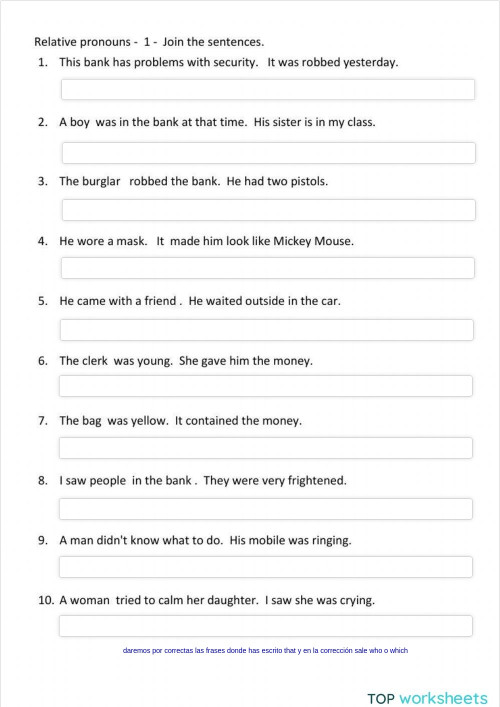 Relative Pronouns. Interactive worksheet | TopWorksheets