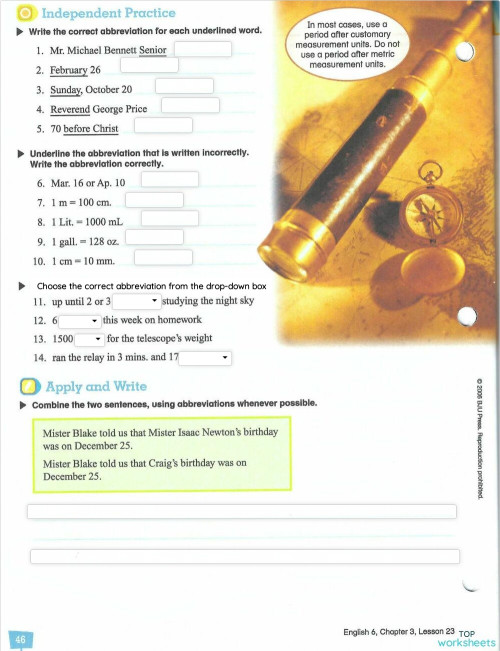 Lesson 23: Independent Practice Pg 46. Interactive worksheet ...