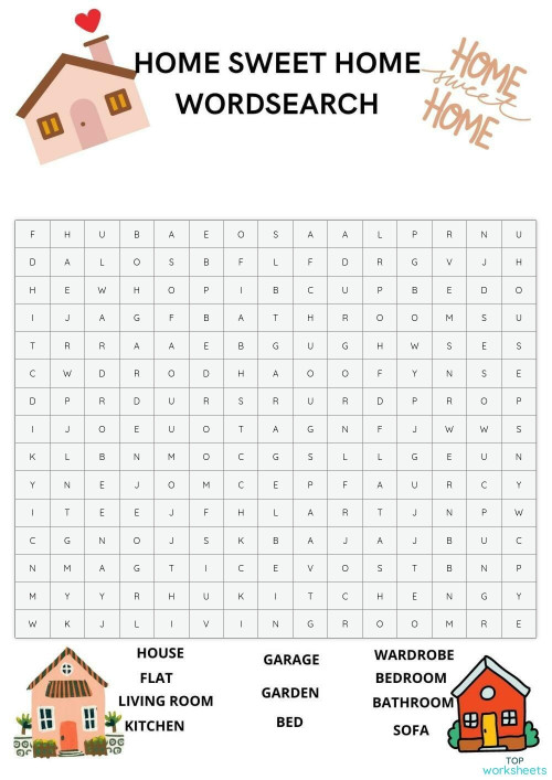 Home sweet home. Interactive worksheet | TopWorksheets