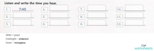 learn to listen time. Interactive worksheet | TopWorksheets