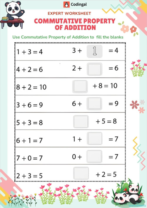 Addition Properties: interactive worksheets and online exercises ...