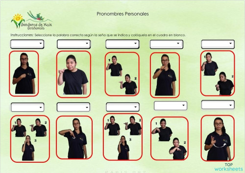 PRONOMBRES PERSONALES. Ficha interactiva | TopWorksheets