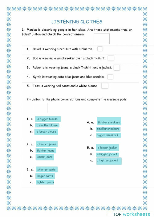 Clothes. Interactive worksheet | TopWorksheets