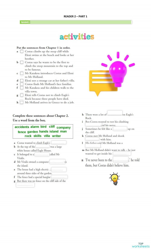 Y3-READER 2- PART 1. Interactive worksheet | TopWorksheets