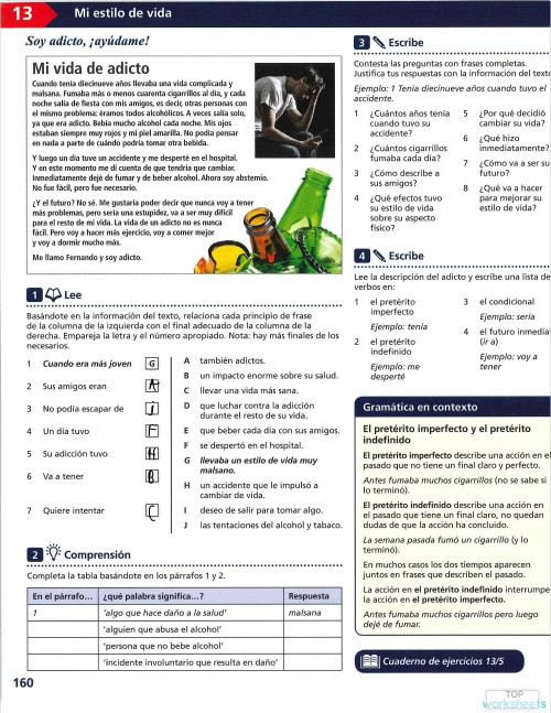 Estilo de vida 160. Ficha interactiva | TopWorksheets
