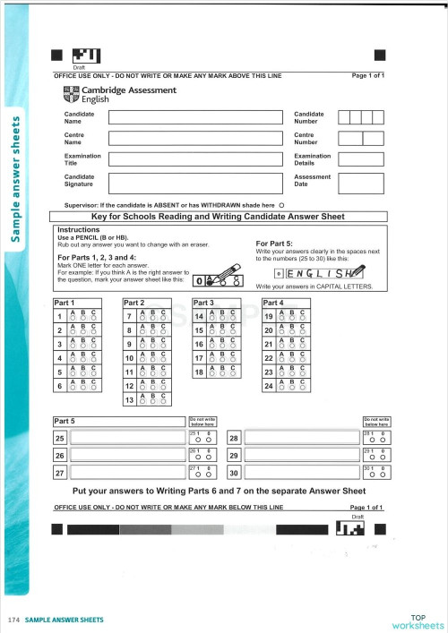 Test 3 -READING- KET Cambridge. Interactive worksheet | TopWorksheets