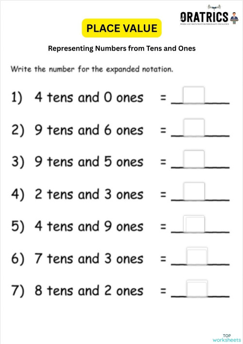 Place Value Up To 1000s. Interactive worksheet | TopWorksheets