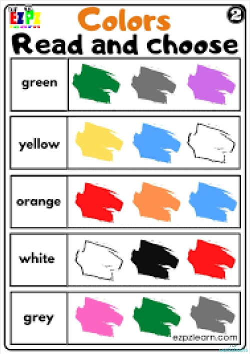 Know the colors. Interactive worksheet | TopWorksheets