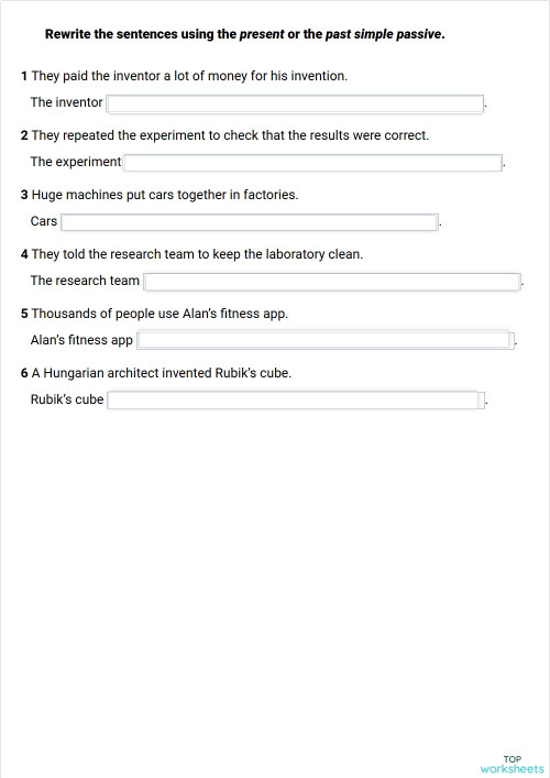 ACTIVE VS PASSIVE VOICE. Interactive worksheet | TopWorksheets