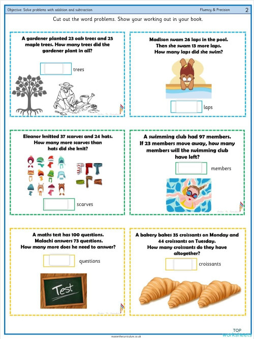 word problems on addition. Interactive worksheet | TopWorksheets