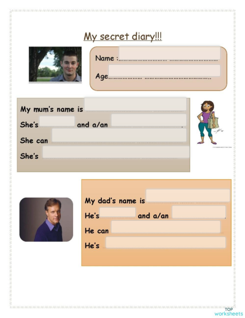 My secret diary 1. Interactive worksheet | TopWorksheets