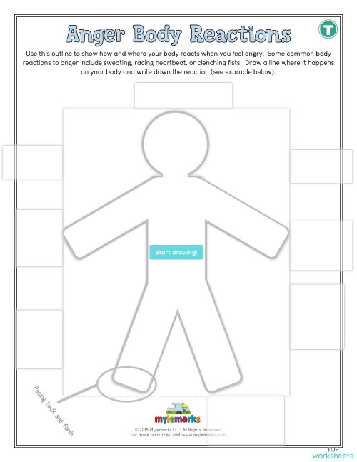 Anger Body Reactions. Interactive worksheet | TopWorksheets