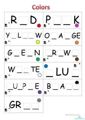 COLORS. Interactive worksheet | TopWorksheets