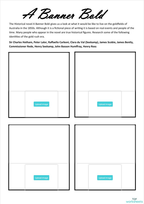 A Banner Bold Historical Figures. Interactive worksheet | TopWorksheets