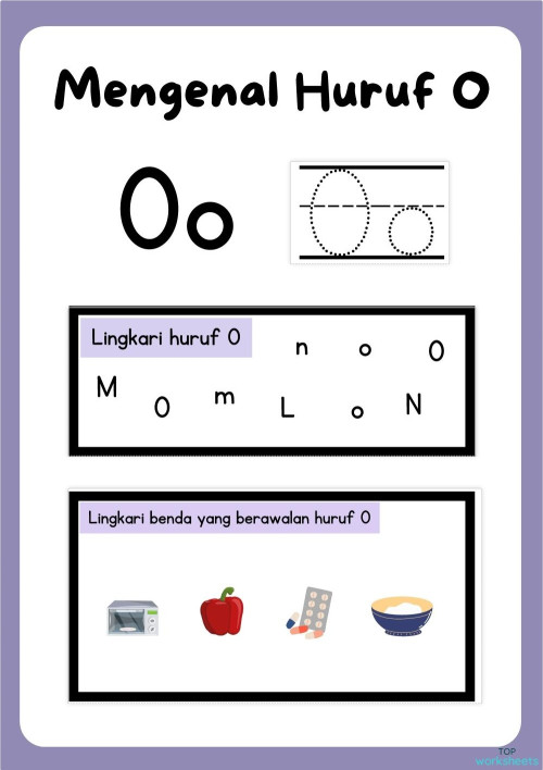 MENULIS HURUF O. Interactive worksheet | TopWorksheets