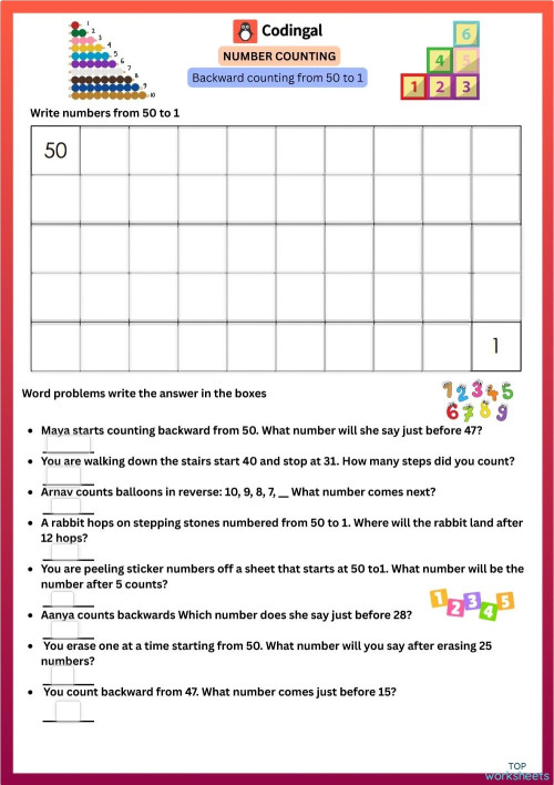 M_G01M02L06_WE02_ Forward_and_Backward_Counting_(1-50)_6. Interactive worksheet | TopWorksheets