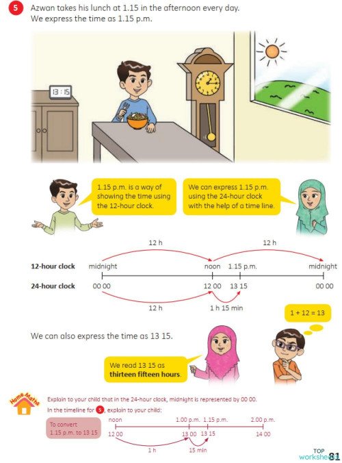 23/3 Practice 1 Lesson 2 The 24 hour clock. Interactive worksheet ...