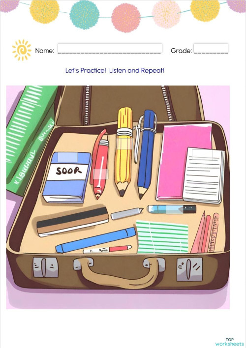 School Supplies. Interactive worksheet | TopWorksheets