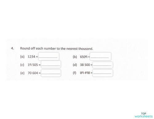 Round off to the nearest thousand. Interactive worksheet | TopWorksheets