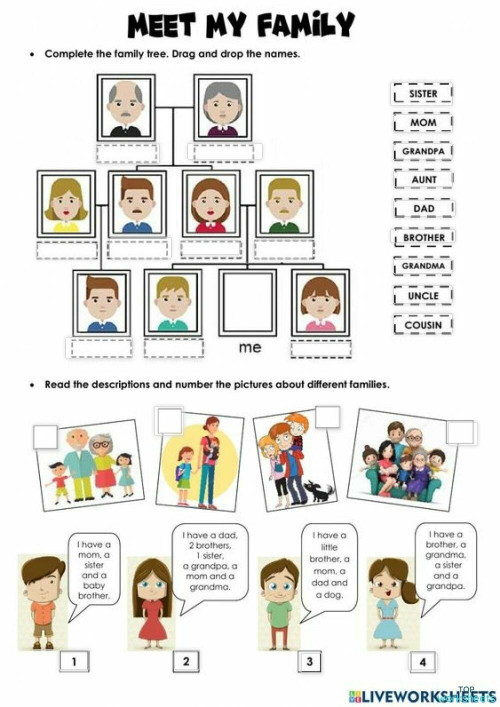 Meet My Family. Ficha interativa | TopWorksheets