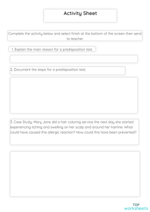Predisposition test. Interactive worksheet | TopWorksheets