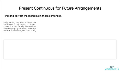 Present Continuous for Future Arrangements. Interactive worksheet ...
