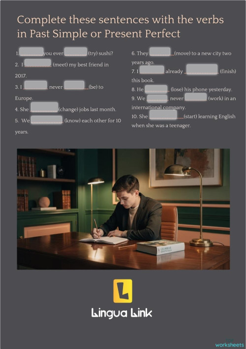 Past Simple vs Present Perfect. Interactive worksheet | TopWorksheets