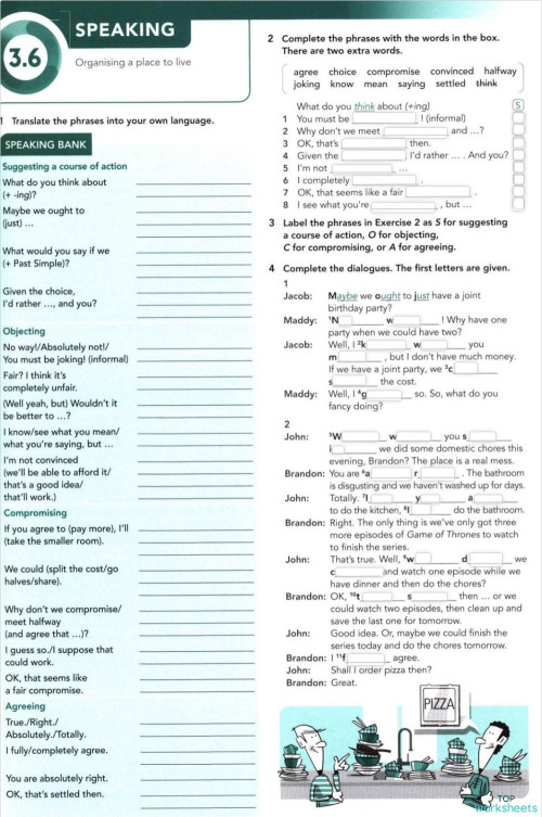 3.6 Speaking. Interactive worksheet | TopWorksheets