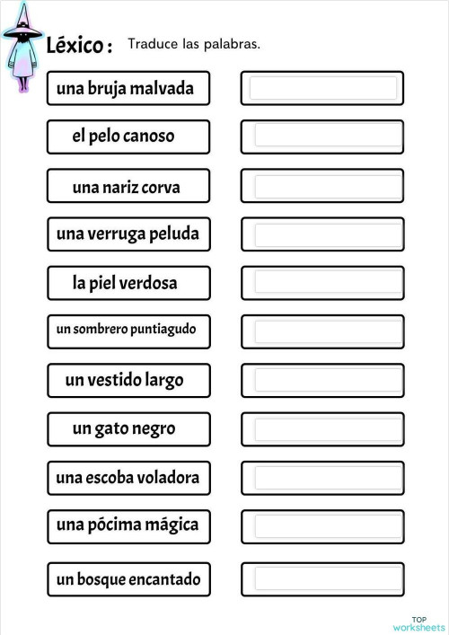 léxico n°1. Ficha interactiva | TopWorksheets
