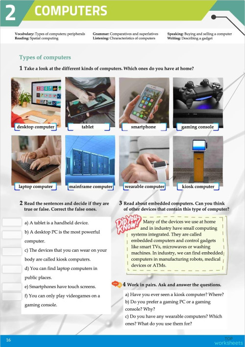Unit 2 Computer. Interactive worksheet | TopWorksheets