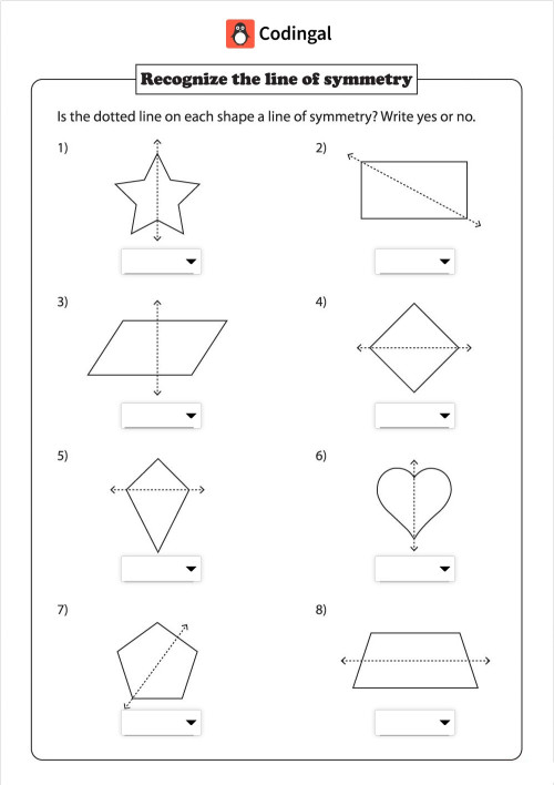 M_G04M17L54_WC01_Recognize the line of symmetry.. Interactive worksheet ...
