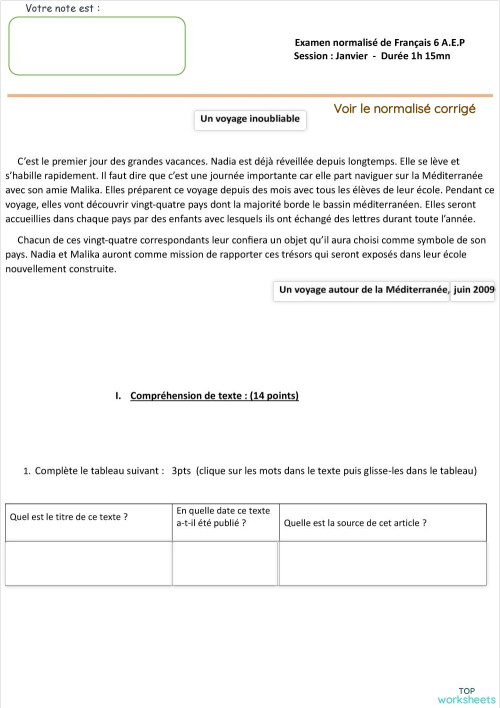 Normalisé 1. Fiche interactive | TopWorksheets