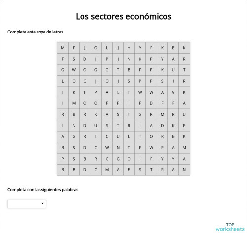 Los sectores económicos. Ficha interactiva | TopWorksheets