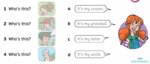 family members matching. Interactive worksheet | TopWorksheets