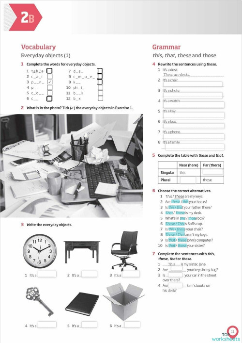 Everyday things. Interactive worksheet | TopWorksheets