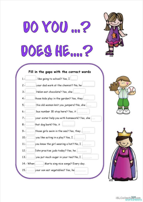 Do / Does Question. Interactive worksheet | TopWorksheets