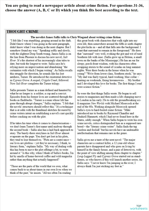 Test 4 Cae Practice Tests Paper 1 Reading And Use Of English Part 5