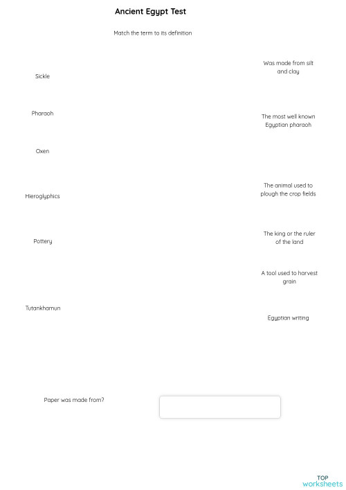 Ancient Egypt. Interactive worksheet | TopWorksheets