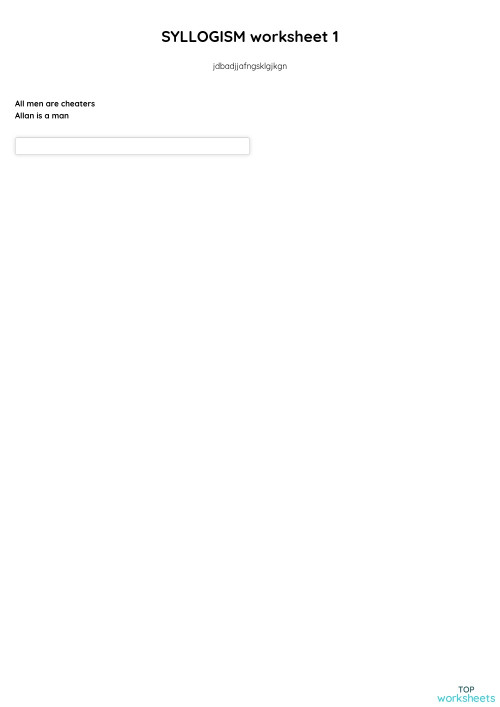 SYLLOGISM worksheet 1. Interactive worksheet | TopWorksheets