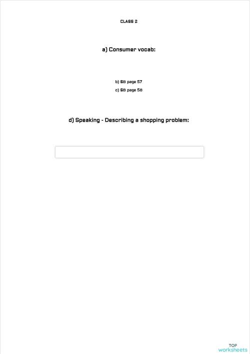 Class 2 Consumers. Interactive worksheet | TopWorksheets