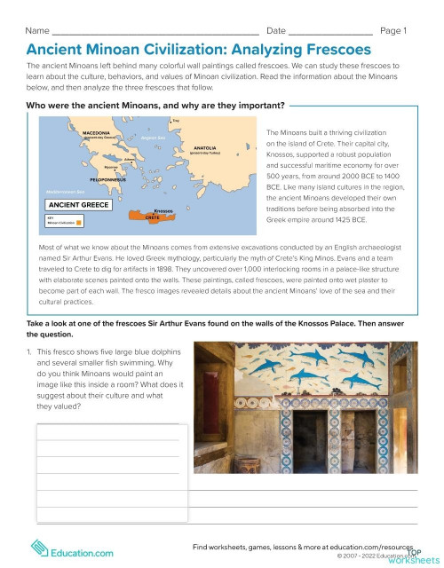 MINOAN CIVILIZATION. Interactive worksheet | TopWorksheets