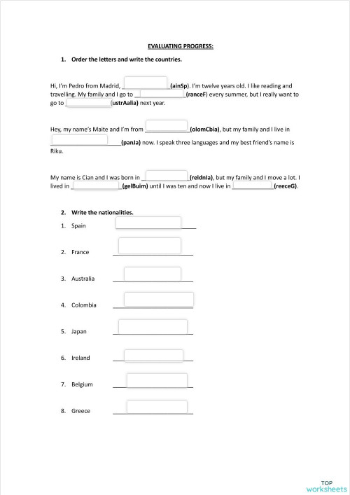 Evaluating progress. Interactive worksheet | TopWorksheets