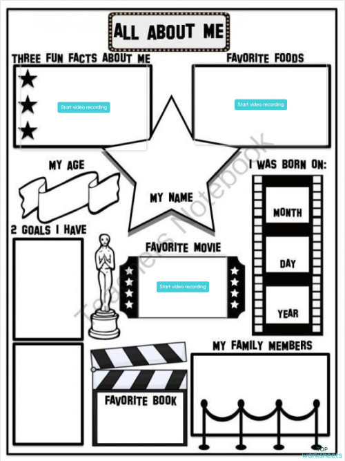 All about me. Interactive worksheet | TopWorksheets