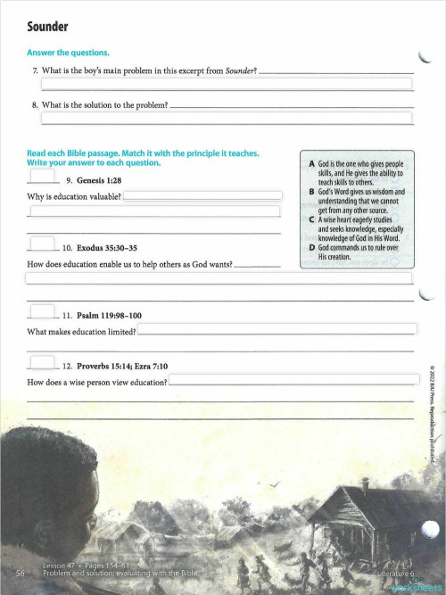 Lesson 47: Sounder Pg 56. Interactive worksheet | TopWorksheets