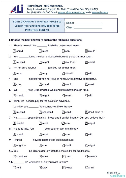 Year 7 2009 Language Conventions Naplan. Interactive worksheet ...