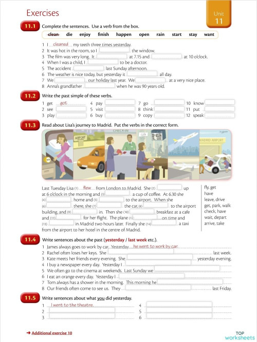 unit 11 Past Simple. Interactive worksheet | TopWorksheets