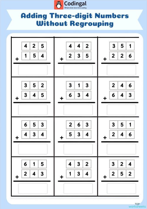 M_G02M05L21_WA03_Addition_Without_Regrouping_8. Interactive worksheet ...