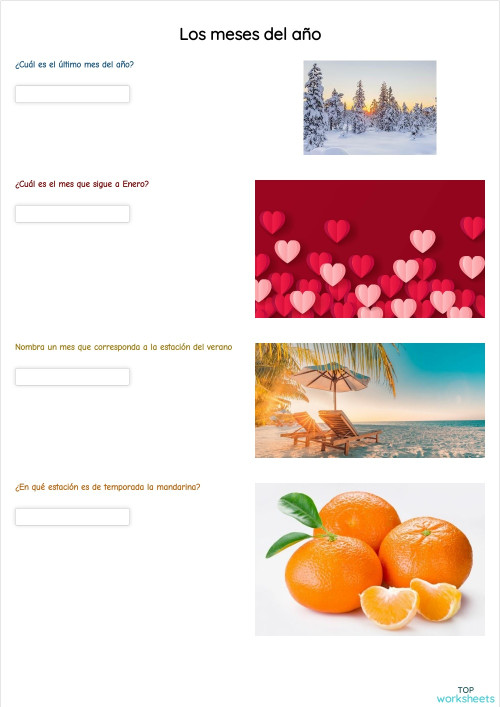 Los meses del año. Ficha interactiva | TopWorksheets