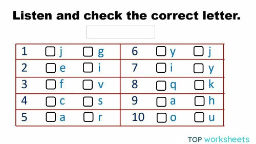 Alphabet - Listening. Interactive worksheet | TopWorksheets
