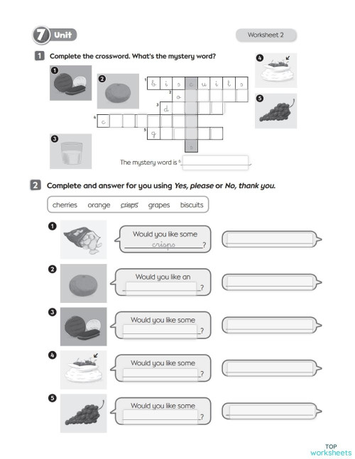 Bright Idea 2 Unit 7 Reinforcement worksheet 2. Interactive worksheet ...
